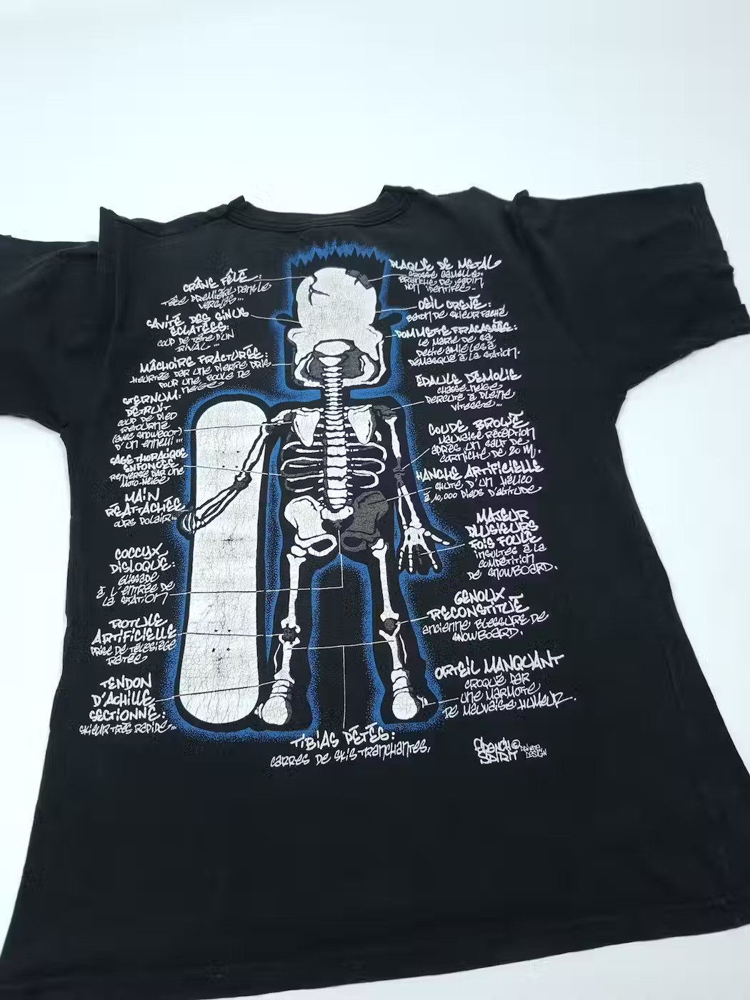 SKATE BART SIMPSON 90s SPIRIT SKELETON X-RAY TEE - Gem