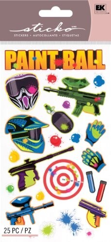 Sticko Paintball Stickers 25 pc Gun Helmet Paint Splatter Glove | eBay