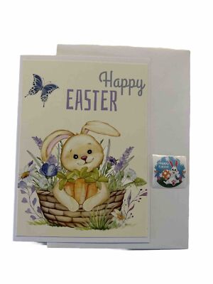 1 X Easter Greeting Card 15cmX 10cm 'happy easter' Blank Inside With ...