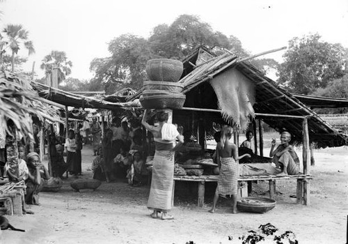 Bazaar Scene In Burma Proper Myanmar Burmese In 1890 OLD PHOTO | eBay
