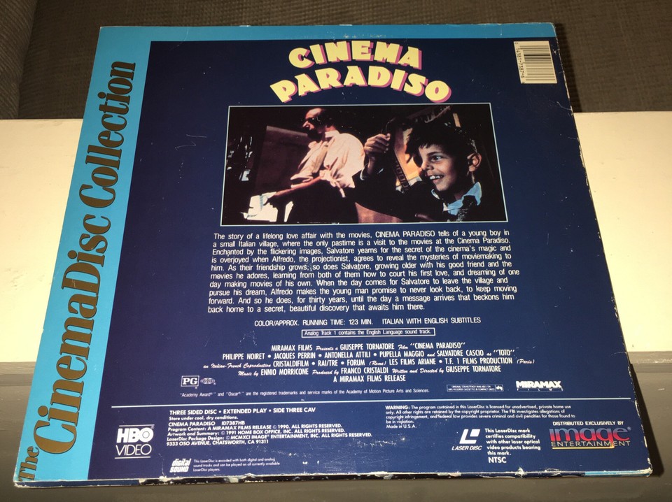 Cinema Paradiso (Laserdisc CLV/CAV, 1991) Digital Sound GREAT FILM ...