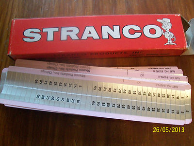 STRANCO INC Self-Adhesive Calibration Labels NUMERIC numbers 25 SHEETS ...