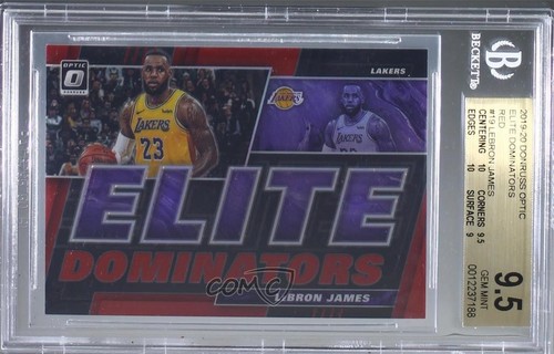 2019 Donruss Optic Elite Dominators Red Prizm /99 LeBron James BGS 9.5 ...