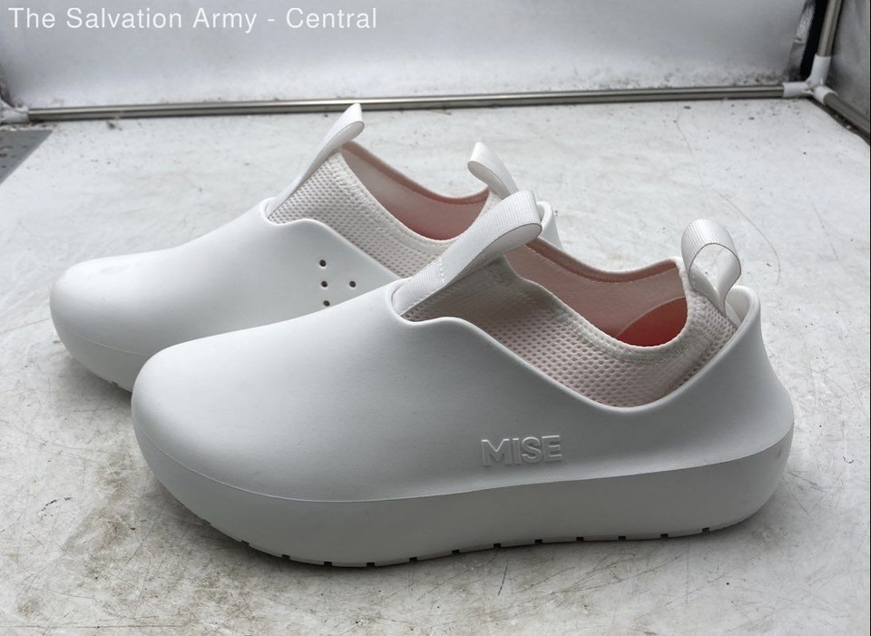 Mise Mens White The All Day Kitchen Round Toe Slip On Shoes Size US 9-9 ...
