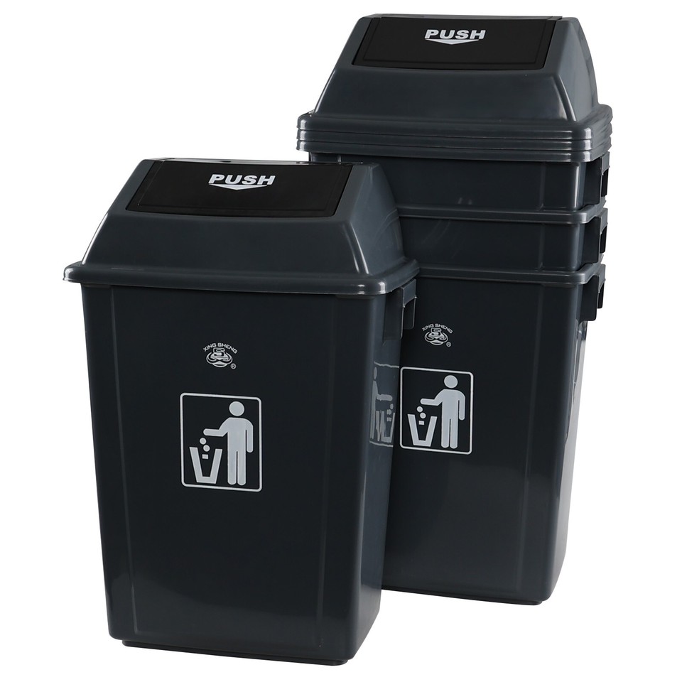 Cand 18 Gallon Large Kitchen Plastic Trash Can with Swing Lid, 4Pack ...