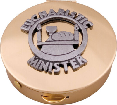 Church Pyx, altar bread, host container, gilded finish, catholic ...