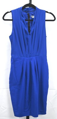 H&M blue sleeveless zip back dress size 4 RN#101255 | eBay