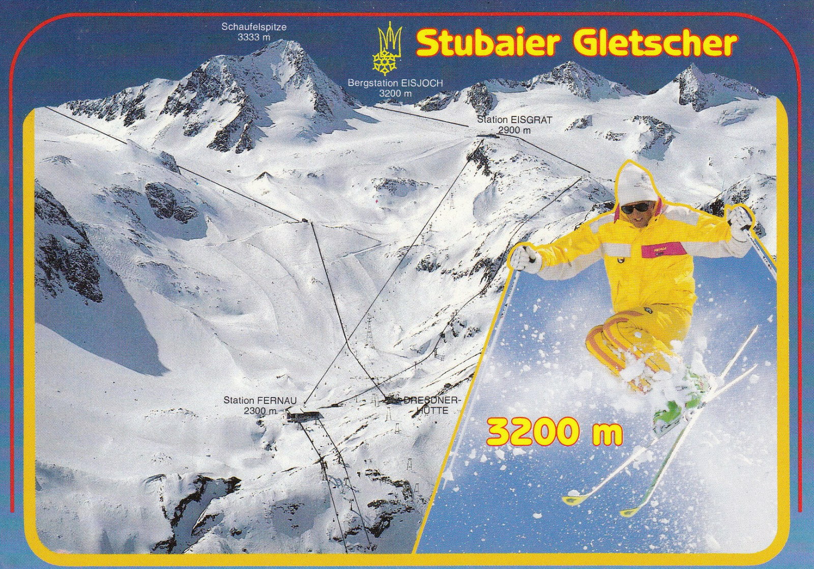 Alte Postkarte - Stubaier Gletscher 3200 m | eBay.de