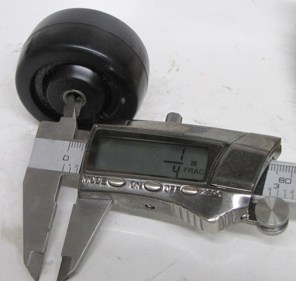 4 Pack - 2x1" Hard Rubber Wheels, Bore 1/4", Curved, 120LBS. | eBay