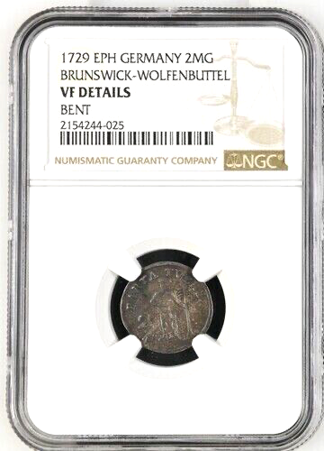 1729 EPH German States Brunswick Wolfenbuttel Wildman 2 Mariengroschen ...