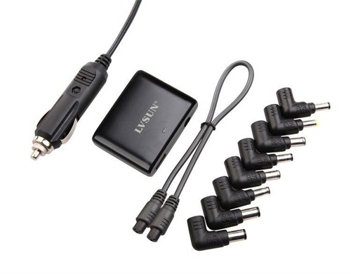 90W Ultra Slim Universal Car Laptop DC Adaptor with LCD Display and USB ...