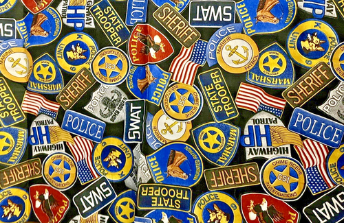 Protect & Serve Police First Responders Badge Collage Print 18"X30 ...