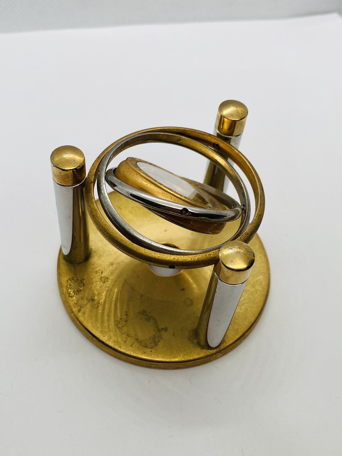 DESIGNER ST. JOHN DESK CLOCK ADJUSTABLE GYRO GYROSCOPE QUARTZ SWISS ...