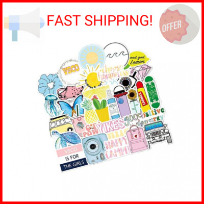 Vsco Stickers for Water Bottle 50 Packs, Cute Waterproof Aesthetic ...