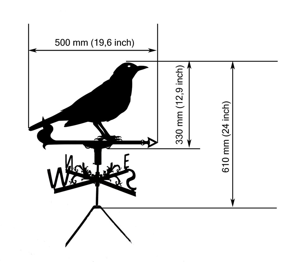 Crow Metal Weathervane, Weather Vane, raven home roof decor | eBay