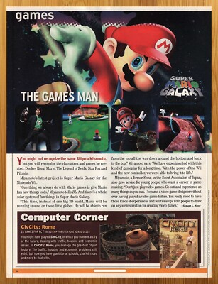 2006 Super Mario Galaxy Nintendo Wii Print Ad/Poster Miyamoto Video ...