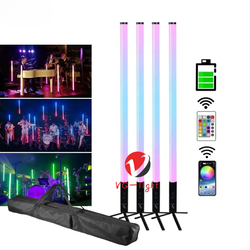 RGBWA Waterproof Tube Stage Lights Battery Wedding DJ 360 LED Pixel ...