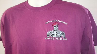 PARACHUTE REGIMENT MAROON MACHINE T-SHIRT | eBay UK