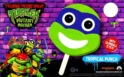 Ice Cream bar Ninja Turtles Character Face Tropical Punch, sticker 8"x5 ...