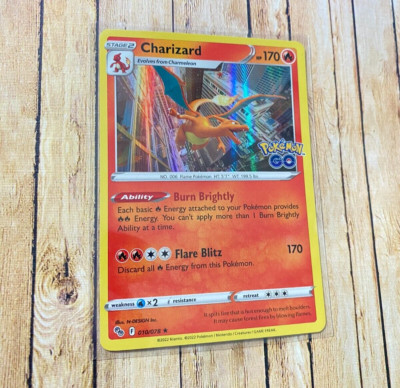 Pokémon Charizard Pokémon GO Holo Rare Foil Card 010/078 TCG | eBay