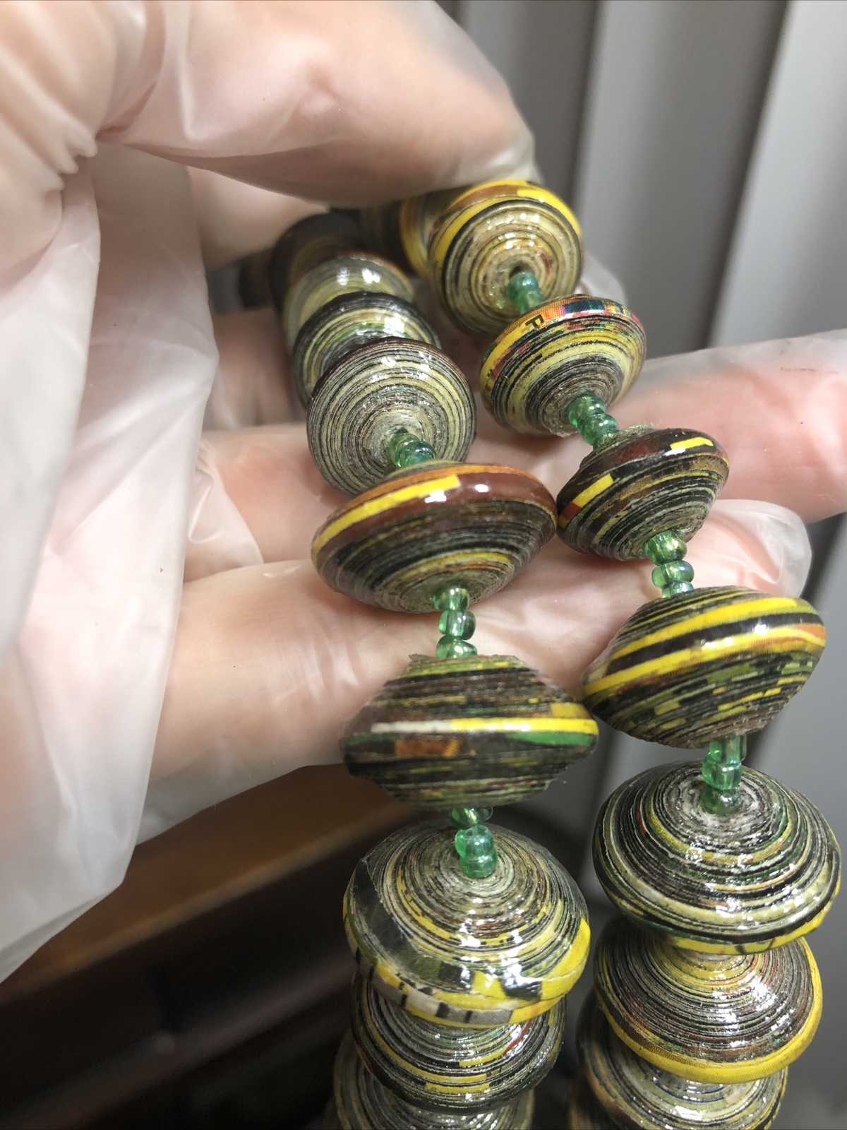 Artisan Bead For Life Recycled Paper Disk Shaped Bead Necklace Made In ...