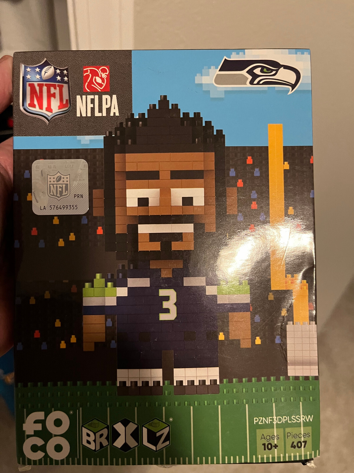 NEW NFL FOCO BRXLZ SEATTLE SEAHAWKS Russell Wilson 3D Puzzle Blocks 407 ...