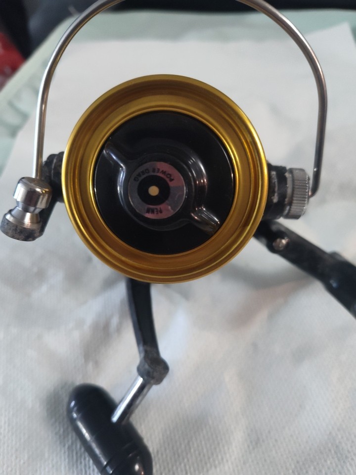 VINTAGE ( PENN ) 650SS HIGH SPEED SPINNING REEL/ BLACK & GOLD / ANTI ...
