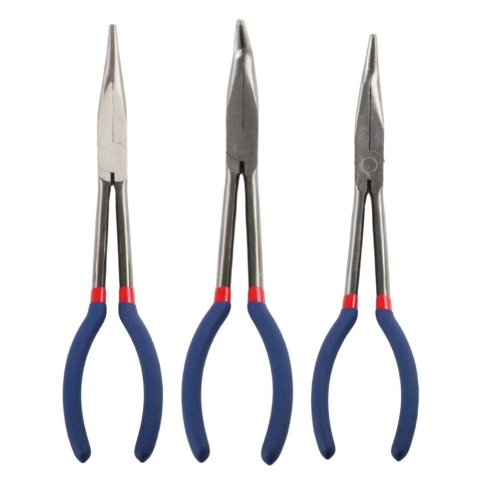 DIY Tool Long Reach Pliers Chrome Vanadium Steel Serrated Jaws Extended ...