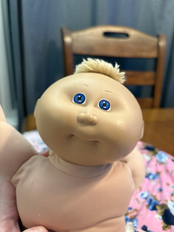 1980s Cabbage Patch Kid Preemie Baby Swaddle Blonde Blue Eyes Pink ...