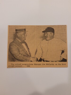 Colonel Jacob Ruppert Joe McCarthy 1938 Yankees Picture Panel | eBay
