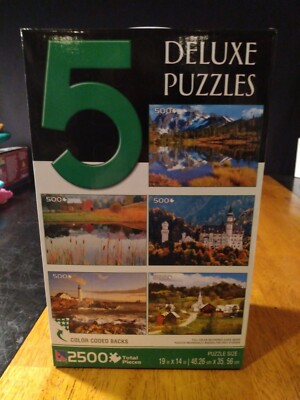 5 Deluxe Jigsaw Puzzles New 2500 Pieces- Cassie-teté De Luxe | eBay