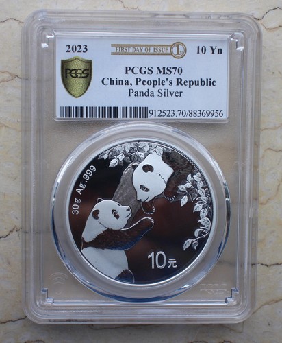 PCGS MS70 China 2023 30g Silver Panda Coin - First Day of Issue | eBay