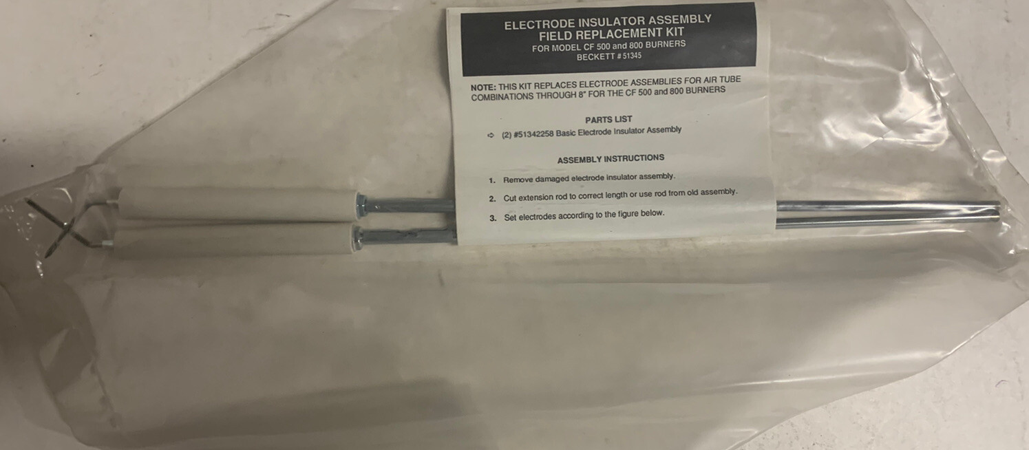 Beckett 51345 Electrode Kit up to 8" for Use With Cf500 & Cf800 Burners ...