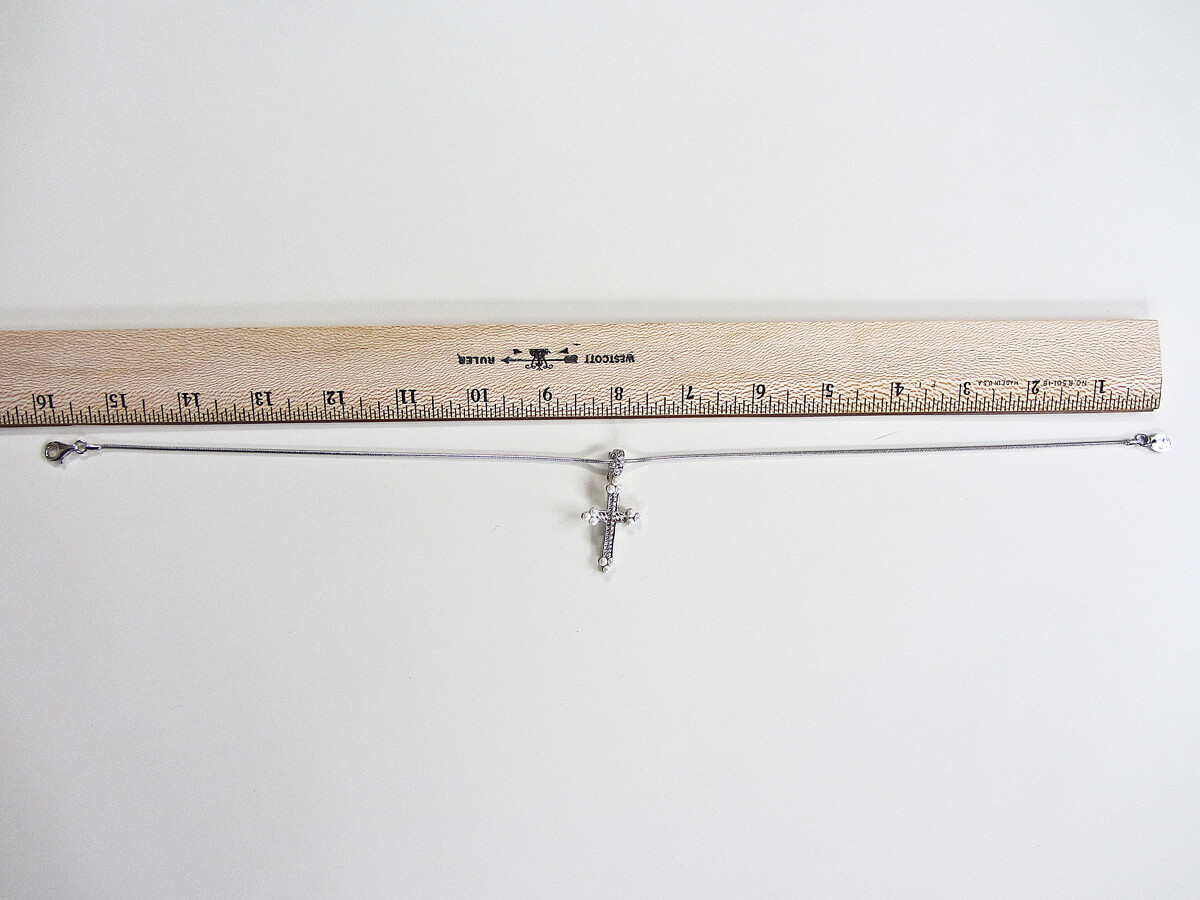 GUESS COLLECTION 925 Sterling Silver Cross Pendant with Pearl Accents ...