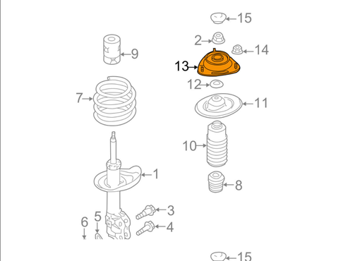 Subaru Genuine OEM 20320FG013 Strut Mount Front WRX STI WRX WRX STI ...
