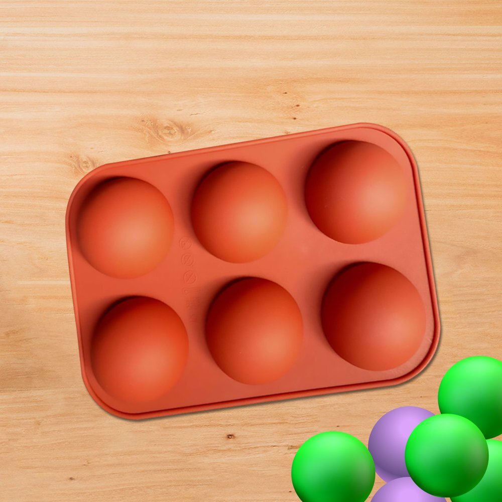 6 Half Ball Sphere Cake Mold Silicone Muffin Chocolate Pan Cookie LR ...