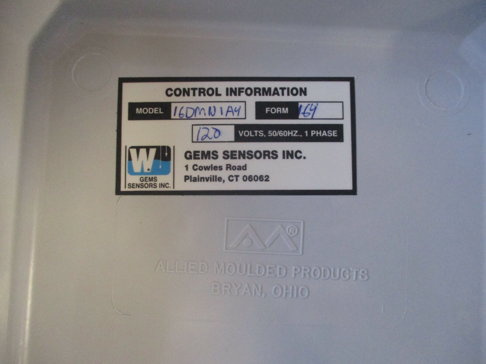 NEW Warrick Controls Gems Sensors Control Module w/ Enclosure 16DMN1A0 ...