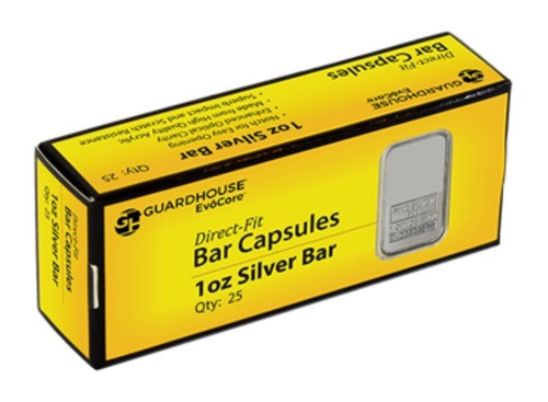 25 Pk 1oz Direct Fit Bar Capsules / Holders for 1 oz Silver Bars by ...