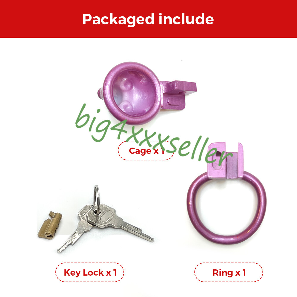 Puppy Small Cage Slaves Male Purple Chastity Devices Cage Binding Lock ...