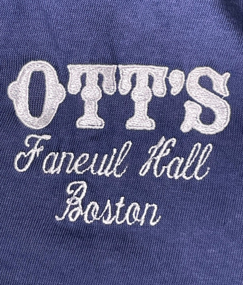 Fred P. Otts Faneuil Hall Boston Employee Staff Blue Polo Shirt Trashed ...