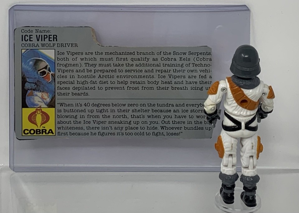 G.I. Joe – Ice Viper (Cobra ) Figure w/ File Card - Hasbro 1987 - Hong ...