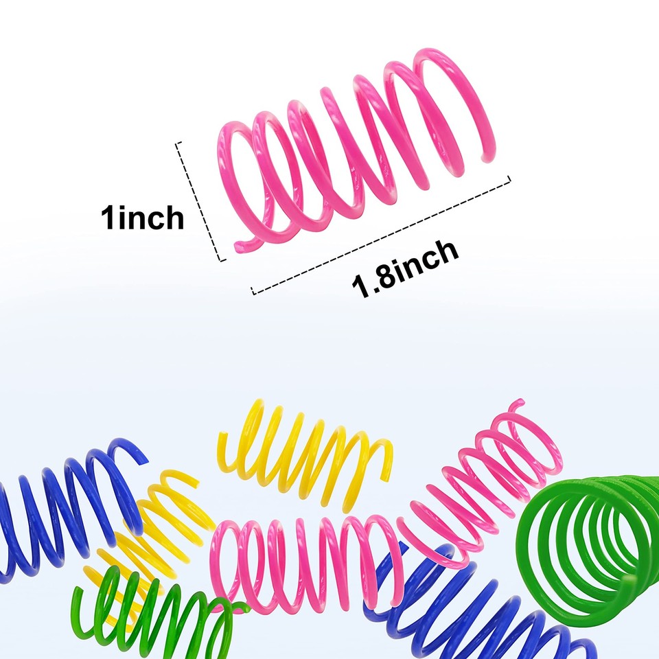 Cat Spring Toys 30 Packs, Plastic Colorful Springs Cat Toys for Cat ...