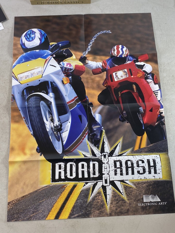 Road Rash Electronic Arts CD ROM PC Computer Game Vintage big box 9F32 ...