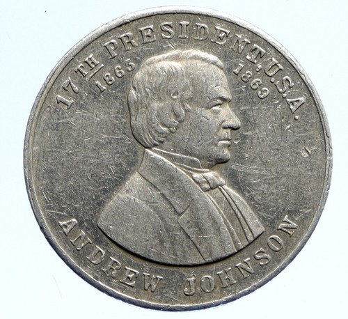 UNITED STATES President ANDREW JOHNSON - SIR VETO Vintage OLD Medal ...
