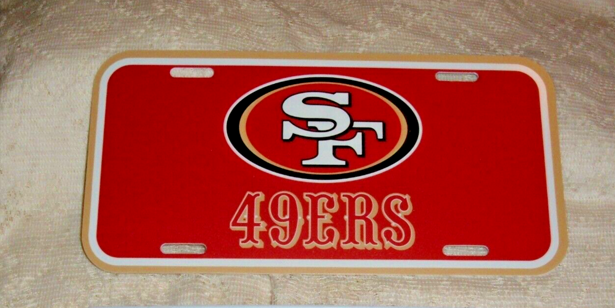 SAN FRANCISCO 49ERS RED GOLD PLASTIC LICENSE PLATE 6" X 12" NEW NFL | eBay