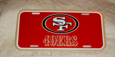 SAN FRANCISCO 49ERS RED GOLD PLASTIC LICENSE PLATE 6" X 12" NEW NFL | eBay