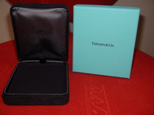 Authentic Tiffany Black Suede Presentation Jewelry Box 4 X 3,2+Case+ ...