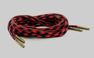 Black and Red Boot Laces *Guaranteed for Life* 550 Paracord Steel Tip ...