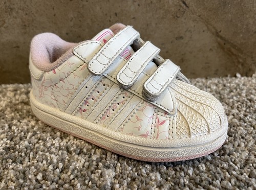 Adidas Superstar Infant Size 6k / 6c Baby Toddler Hook/Loop White ...