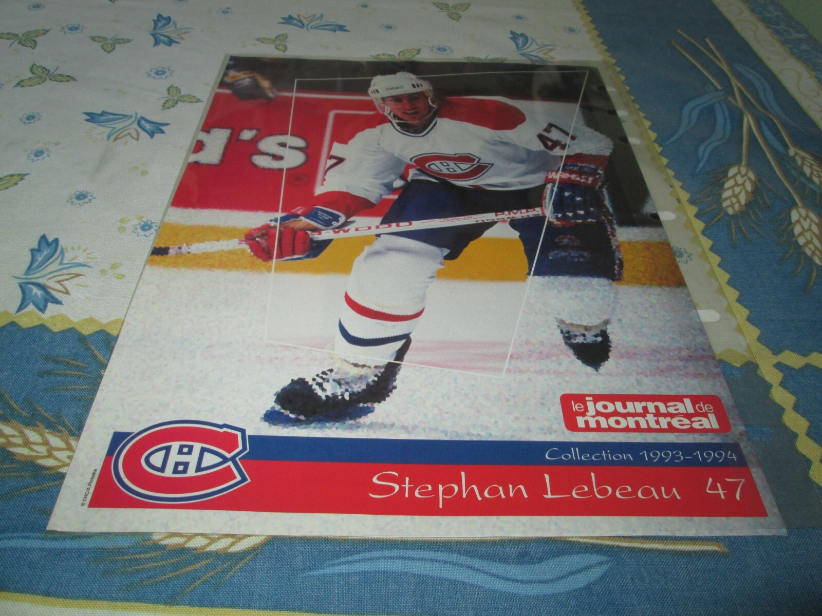 1993-1994 STEPHAN LEBEAU POSTER COLOR 8 BY 11 INCHES MONTREAL CANADIENS ...